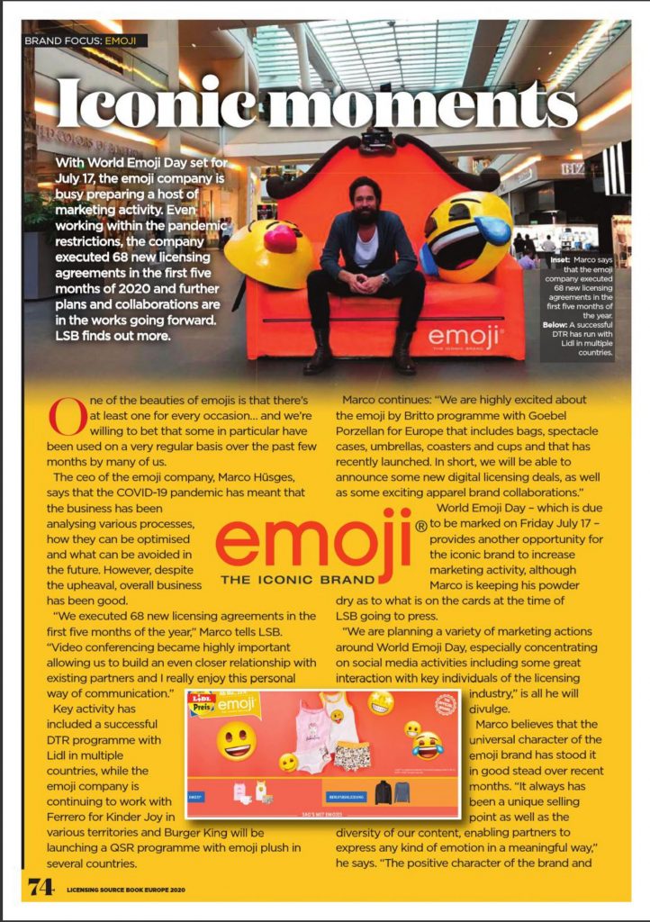 LICENSING SOURCE BOOK EUROPE 2020 - emoji® – The Iconic Brand